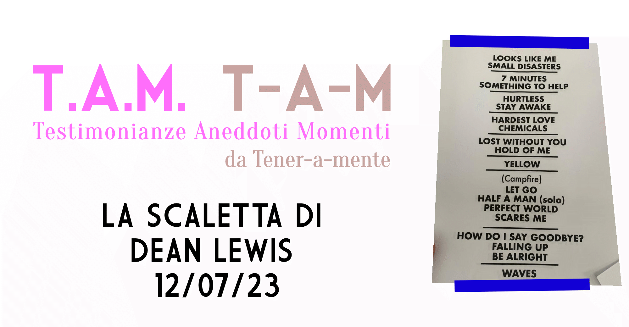 La scaletta del concerto di Dean Lewis | Anfiteatro del Vittoriale